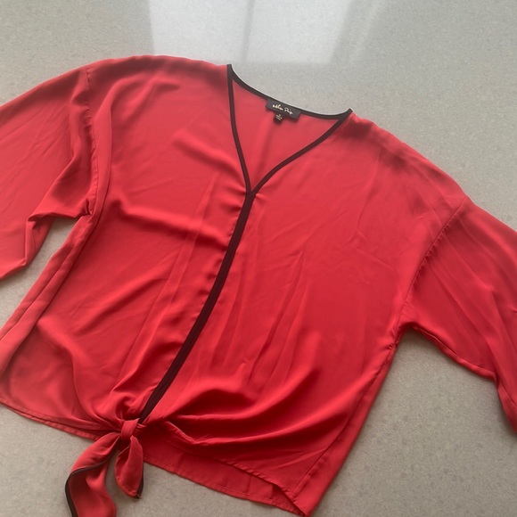 Melissa Paige | Tops | Melissa Paige Rust Colored Blouse Black Trim ...